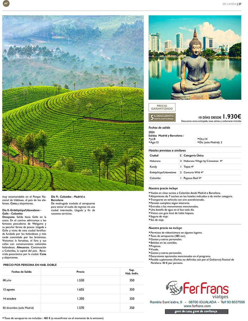 El millor de SRI LANKA - FerFrans Viatges